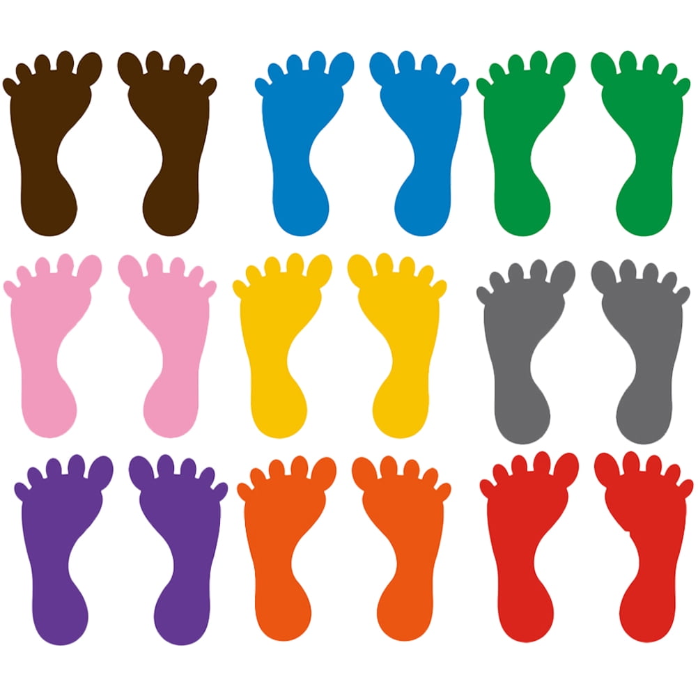 NUOLUX 9 Pairs Feet Shape Stickers Colorful Footprint Sticker Footprint ...
