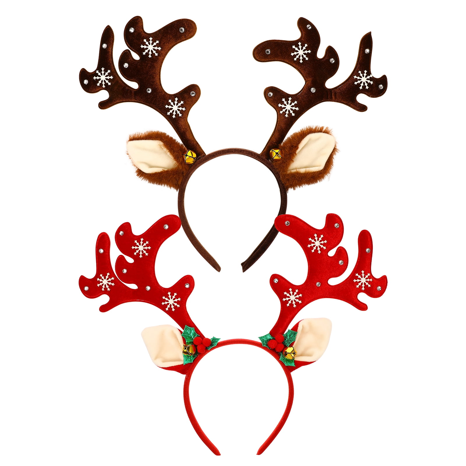 Nuolux Aboofan 2pcs Christmas Antler Headbands Holiday Hair Accessories
