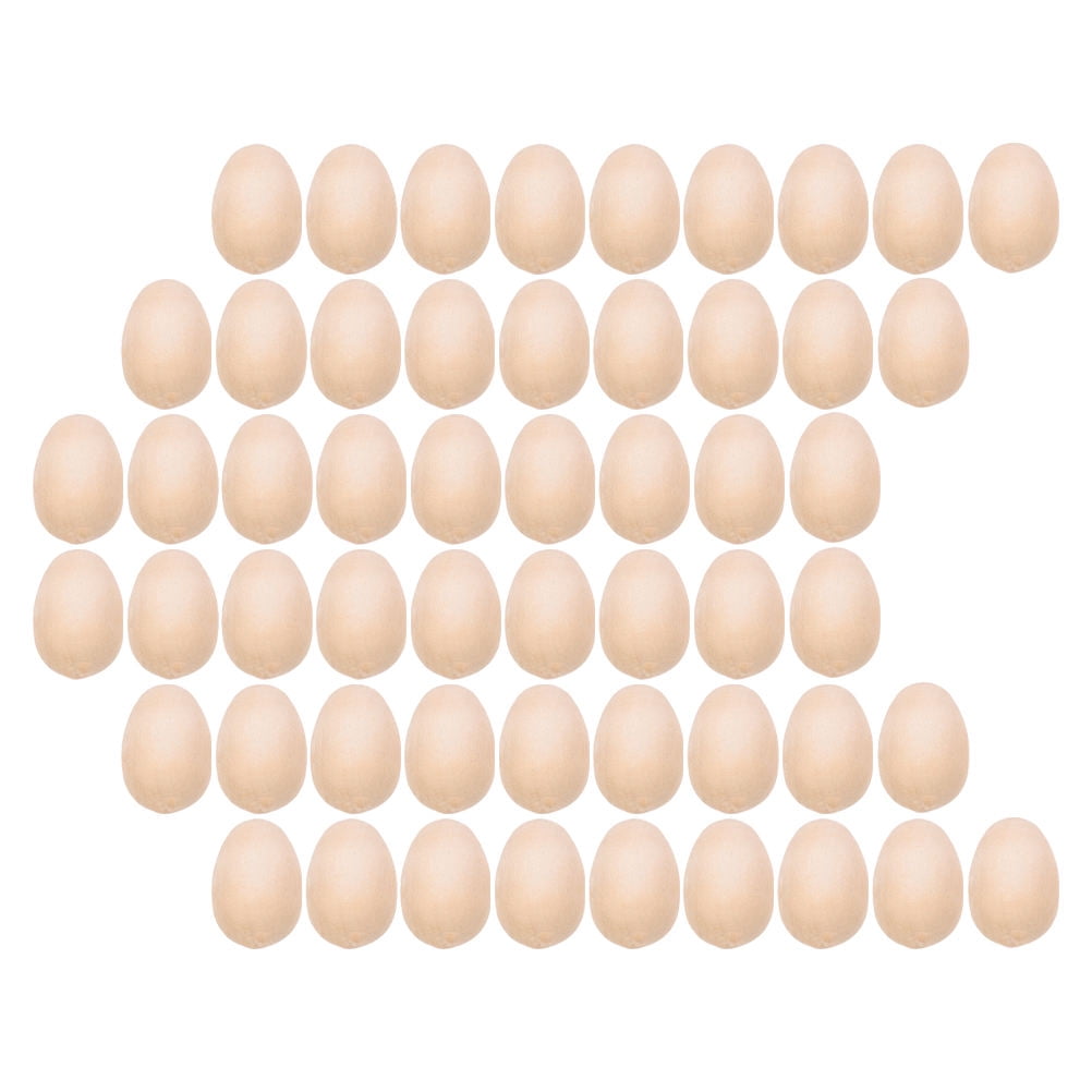 NUOLUX Art Classes 150Set Wooden Eggs Unpainted For Diy Decoration And ...