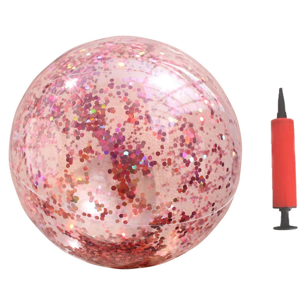 NUOLUX Ball Toy Round Transparent Outdoor Indoor Glitter Ball Play Gold ...