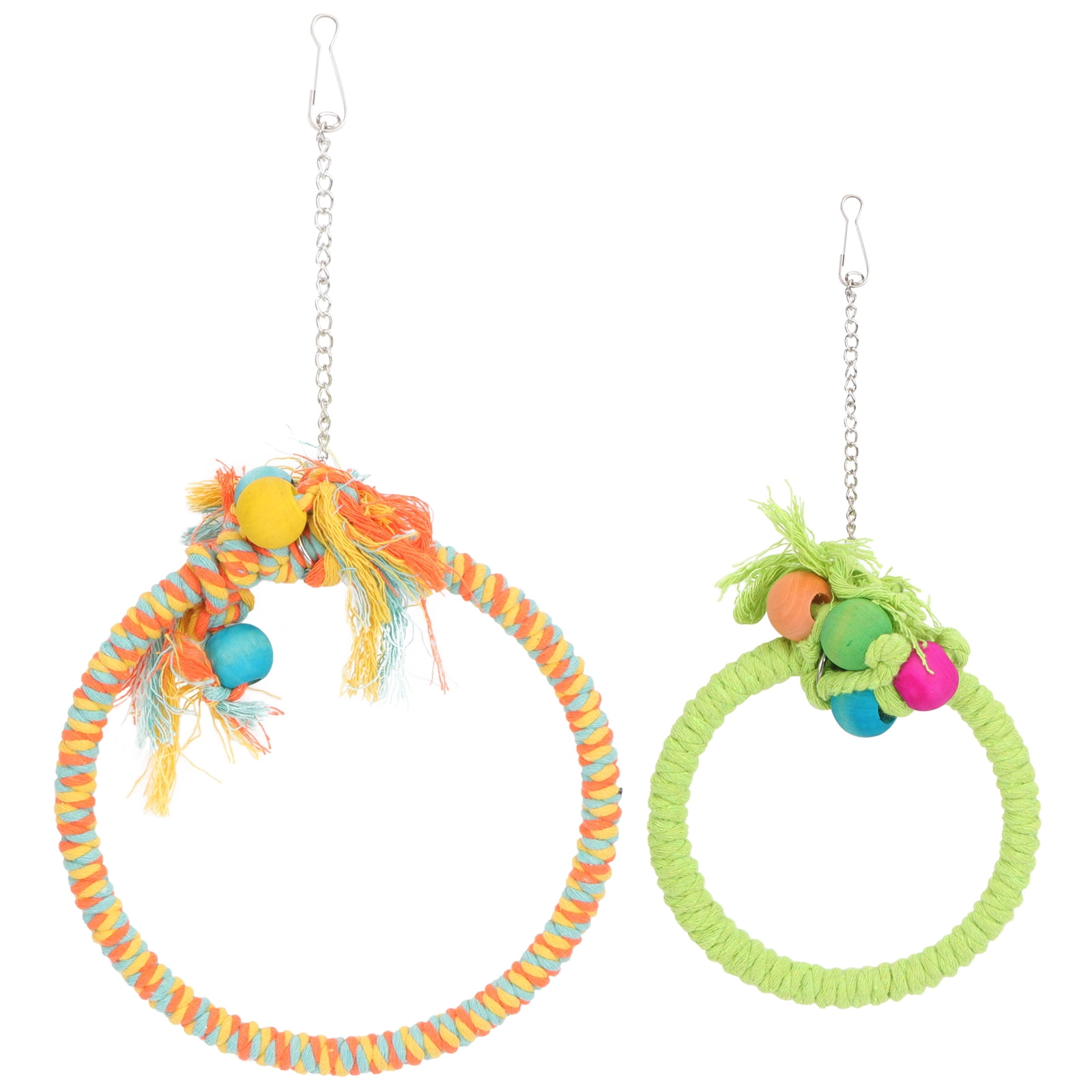 NUOLUX Bird Parrot Swing Rope Swings Cotton Toys Large Ringtoy Ropes ...