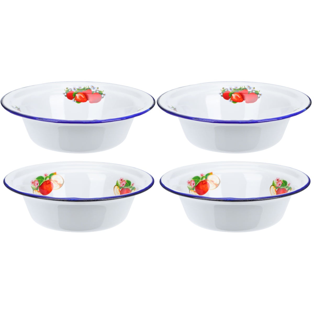 NUOLUX Bowl Bowl Enamel Enamelware Salad Soup Vintage Mixing Nesting ...