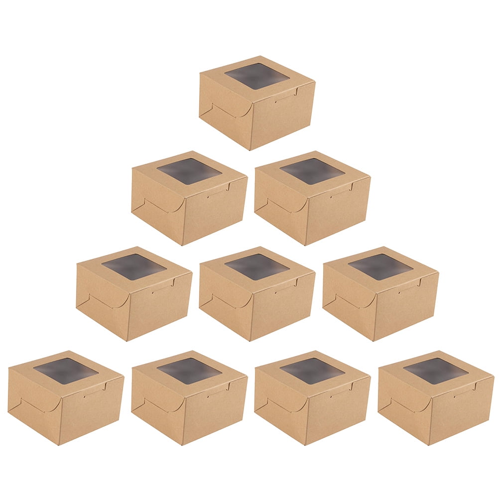 Tineasur Dessert Box Kraft Paper Packaging for Café 10Pcs - Walmart.com