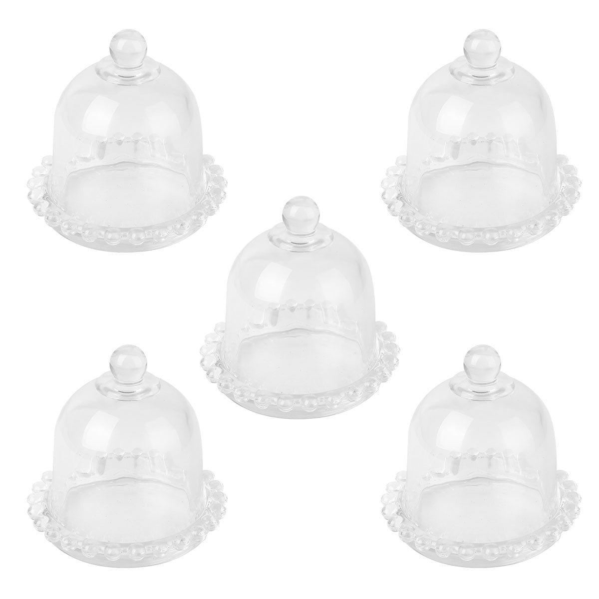 NUOLUX Cake Stand Plate Dome Glass Cover Dessert Displaymini Serving ...