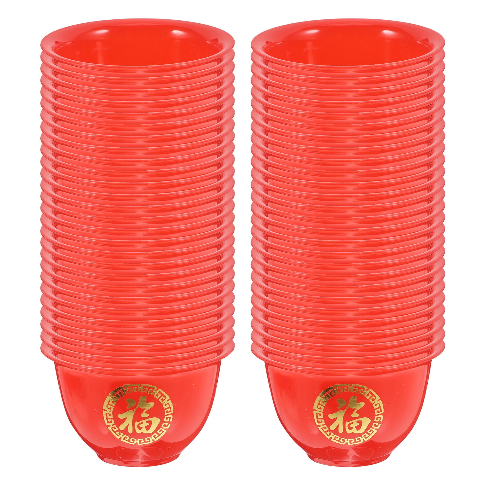 NUOLUX Chinese Cocktail Cups Red 50Pcs Plastic For Serving Beverages At ...