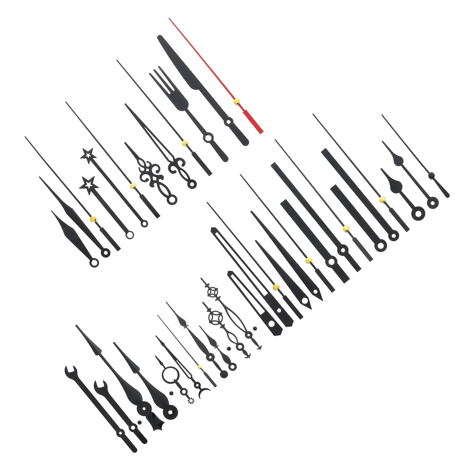 NUOLUX Clock Hands 14 Sets Small Clock Mechanism Black Plastic DIY ...