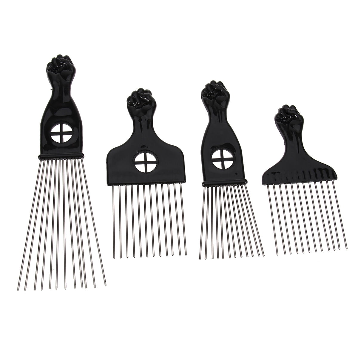 NUOLUX Comb Hair Pick Metal Afro Barber Parting Brush Pintail Supplies ...