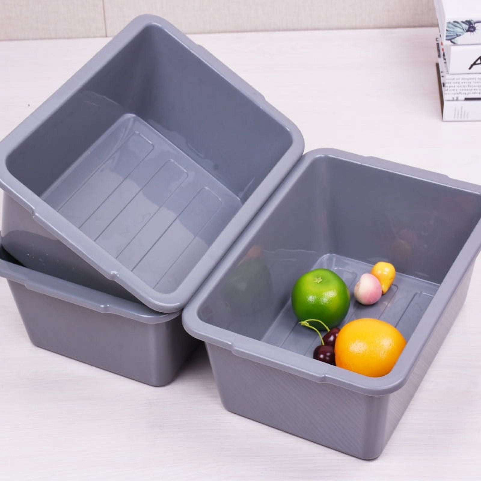 NUOLUX Commercial Bus Tub, Multipurpose Plastic Rectangular Storage Bin ...