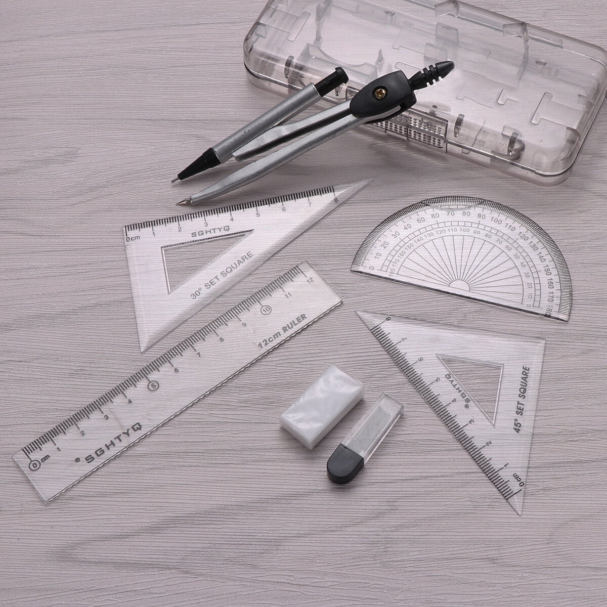NUOLUX Compasses Set Geometry Drawing Tool with Protractor Divider ...