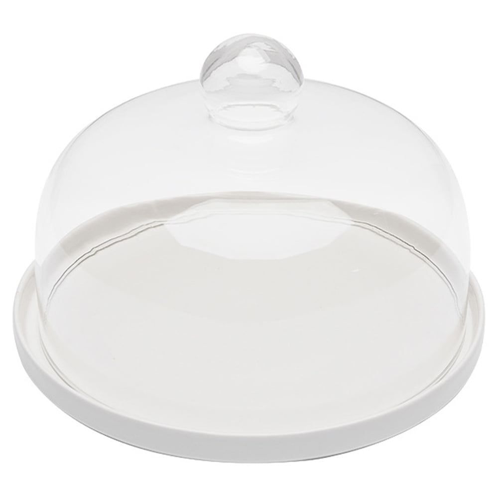 NUOLUX Multifunction Glass Dome Cake Cover with Round Tray, Small ...