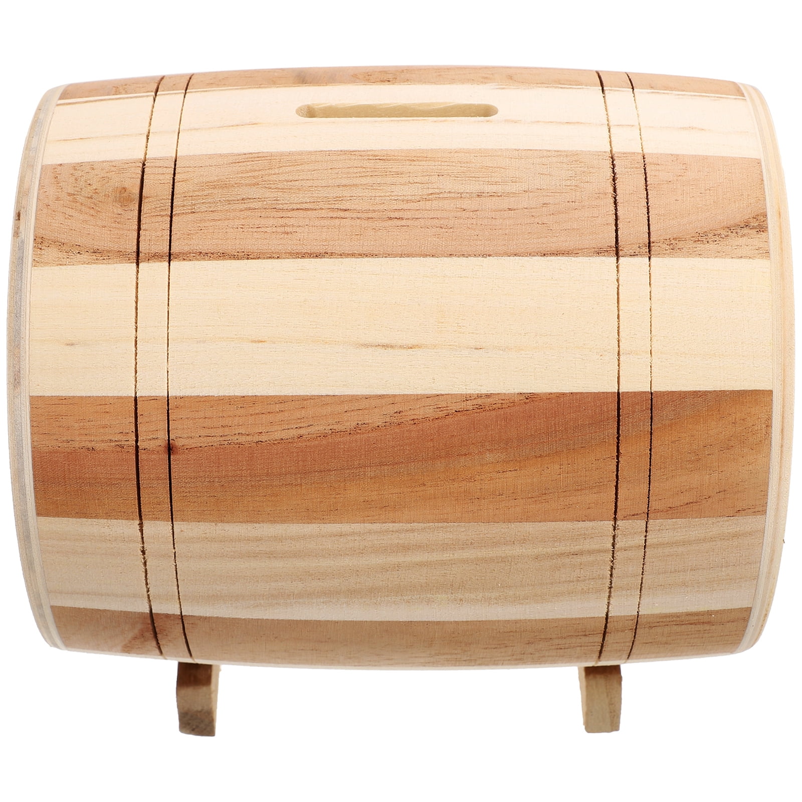 NUOLUX Creative Piggy Bank Wooden Wine Barrel Shaped Coin Bank Money ...