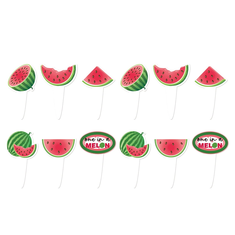 NUOLUX Cupcake Cake Watermelon Topper Birthday Toppers Picks Party One ...