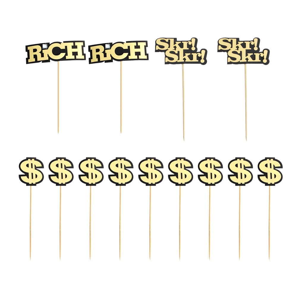 NUOLUX Cupcake Toppers Funny Party Birthday Paper Picks Hop Cake Hip ...