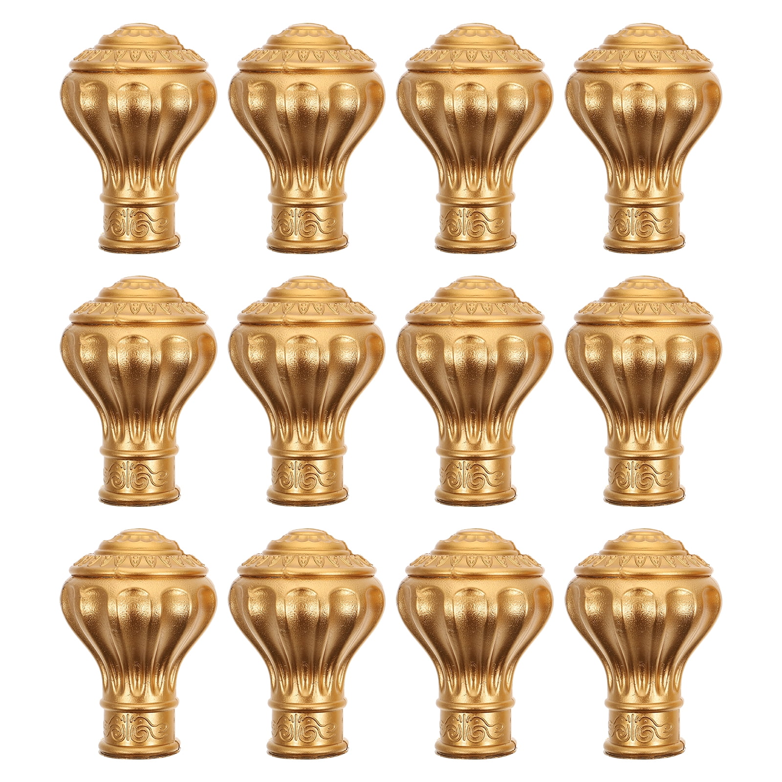 LABELEPH Finials For Curtain Rod Rose Gold 12Pcs 3.5x2.8x2.8in ...