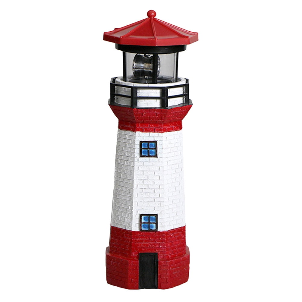NUOLUX Decorative Solar Rotating Lighthouse Outdoor LED Garden Resin Induction Light - Walmart.com