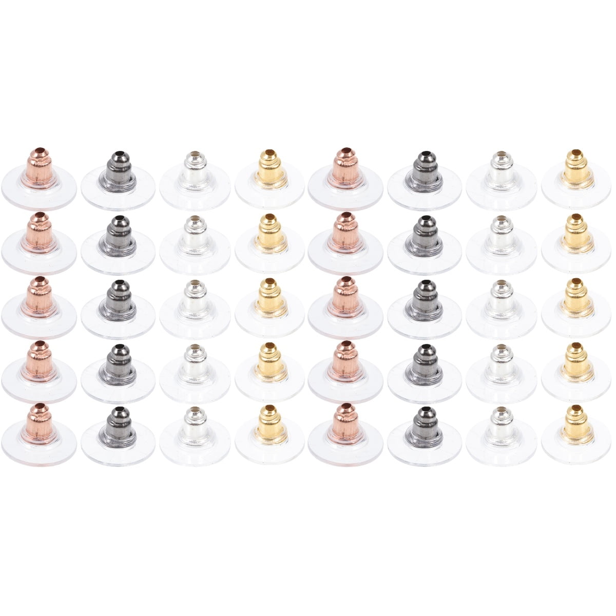 NUOLUX Earring Backs Pierced Replacement Backings Ear Post Back Safety ...