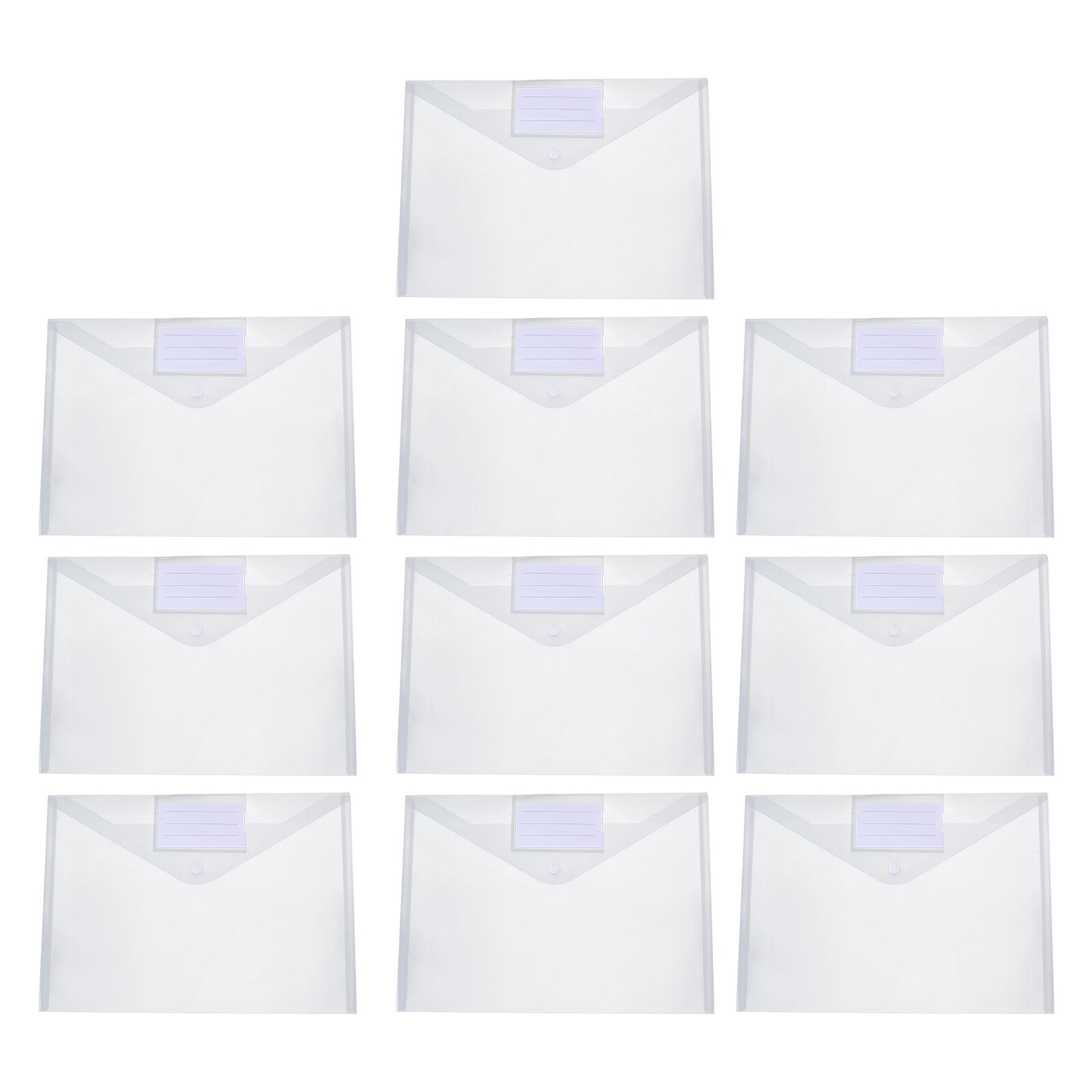 CATIEBYE 10Pcs Clear File Folder Pouches Lightweight Portable Document ...