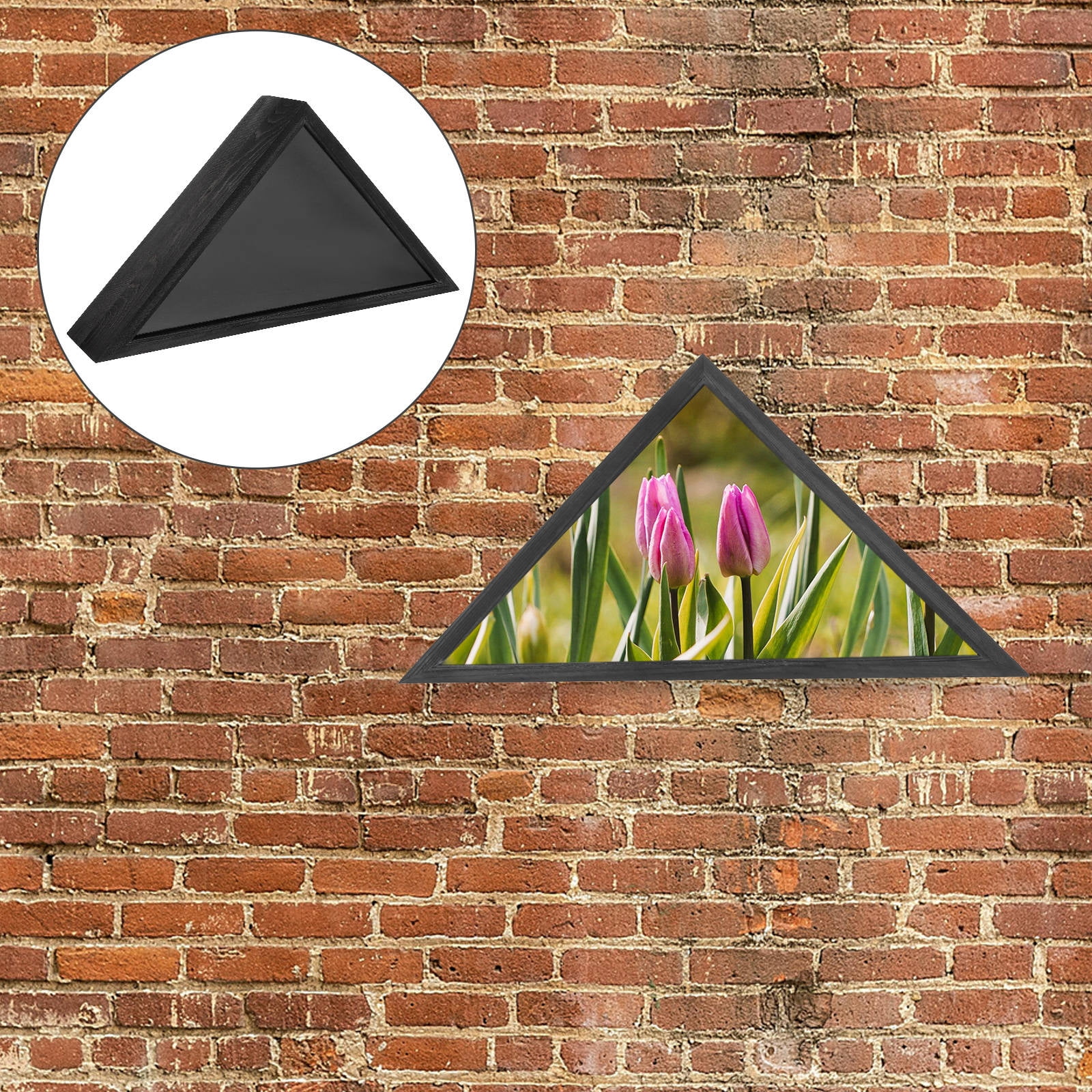 NUOLUX Flag Holders 1Piece Wooden Triangle Case for Storage and Display ...