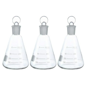 Glass Erlenmeyer Flask Set - 3 Sizes - 50, 150 and 250ml, Karter ...