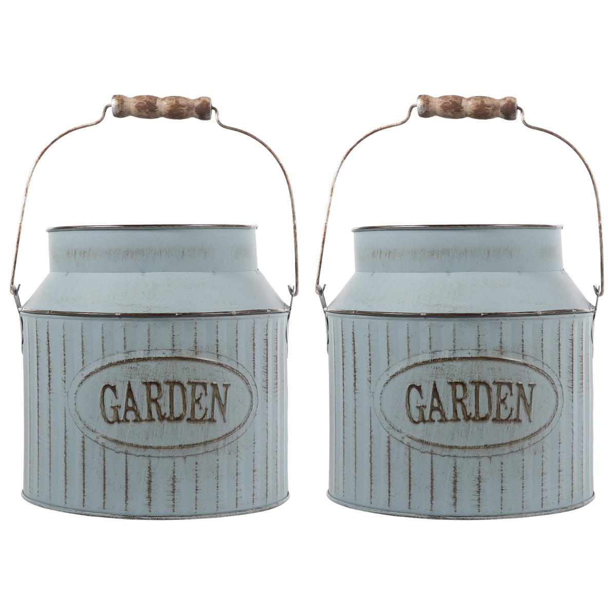 NUOLUX Flower Hanging Farmhouse Galvanized Vase Metaliron Container Pot ...