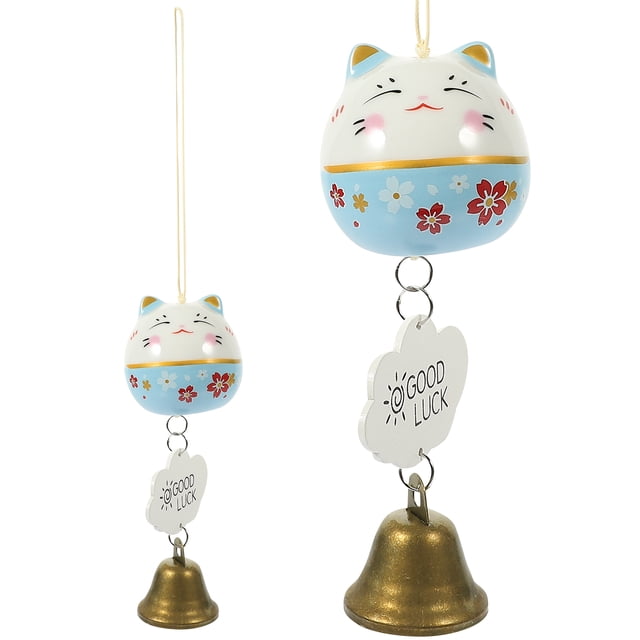 NUOLUX Fortune Cat Wind Bell Hanging Decors Japanese Style Ceramic ...