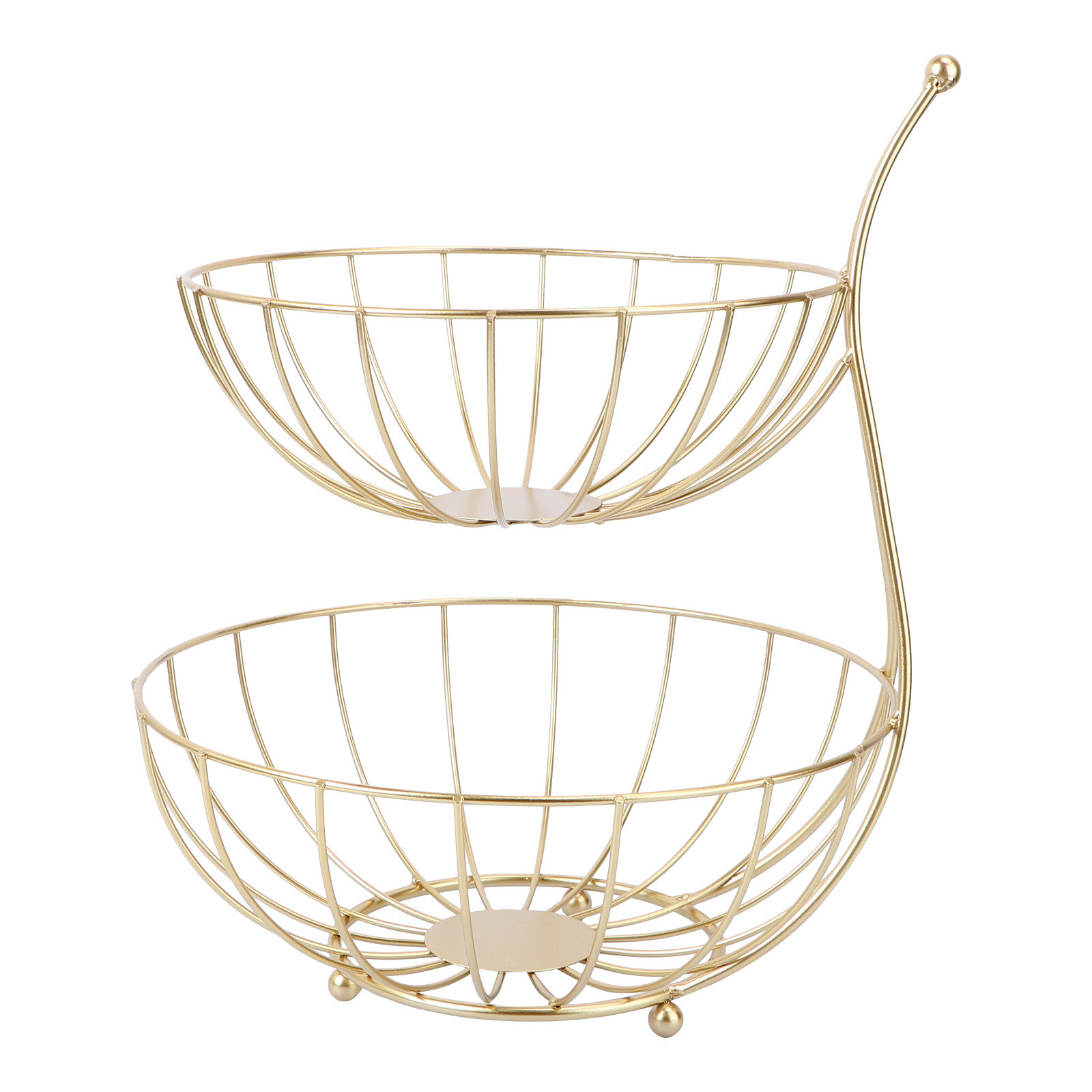 Tineasur Golden Metal Fruit Basket Kitchen Organizer Multi-Purpose ...