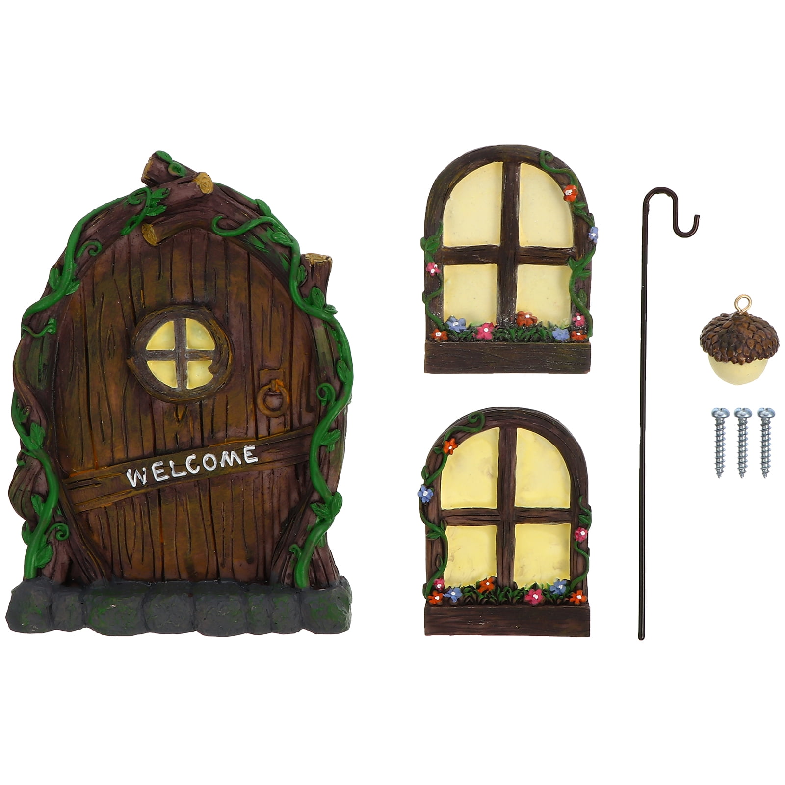NUOLUX Garden Statue Tree Door Ornaments Micro Table Face Huggers ...