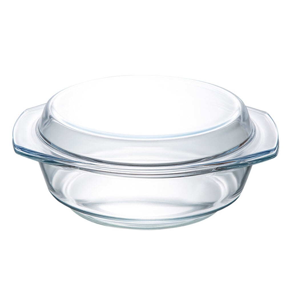 Tineasur Microwave Glass Bowl, White, , Clear and Easy to Clean, 1Pc ...