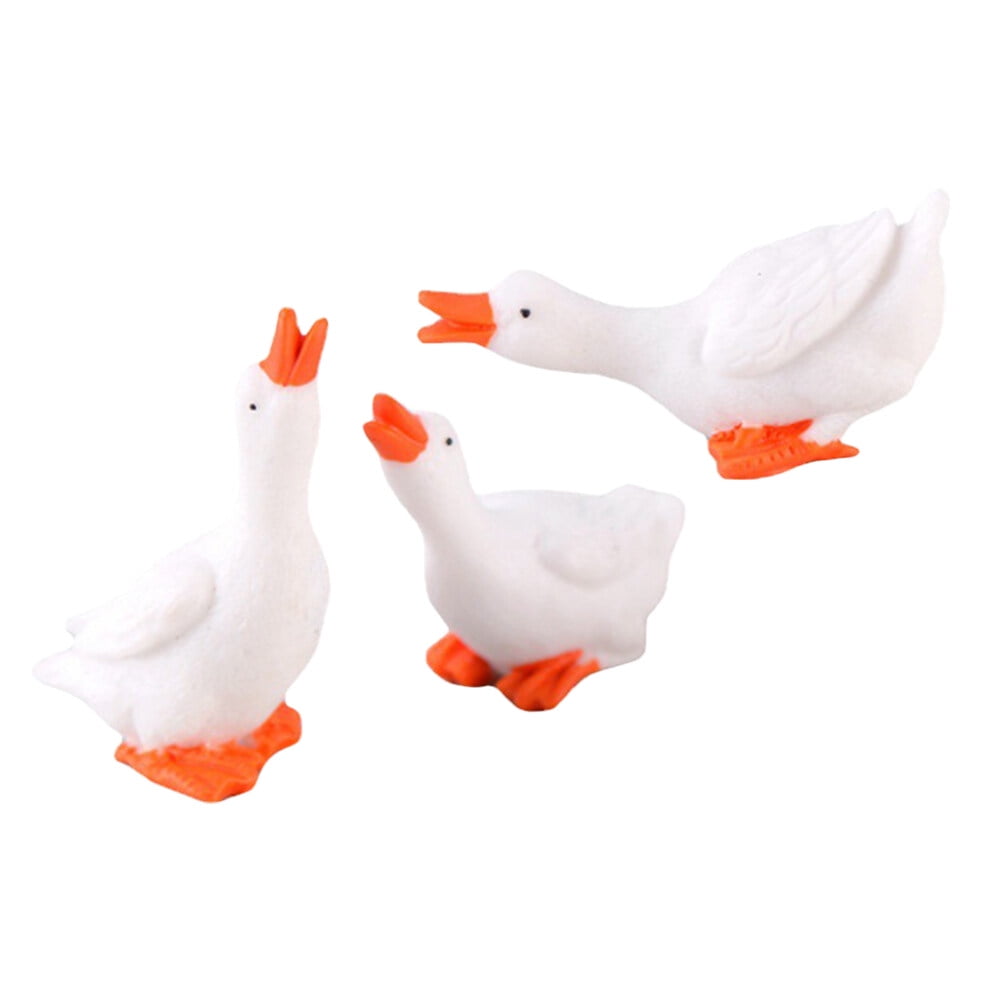 NUOLUX Goose Figurines Statue Sculpture Miniature Animal Model Garden ...