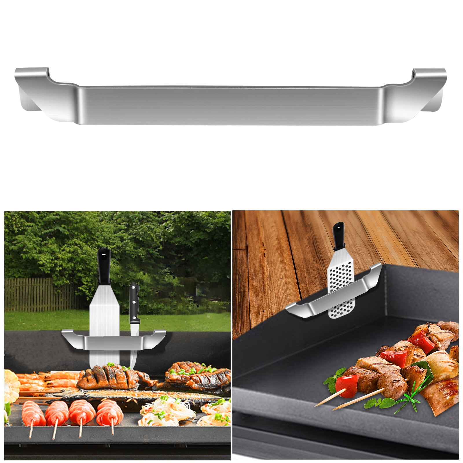 NUOLUX Griddle Spatula Holder Stainless Steel Grill Barbecue Tool Rack ...