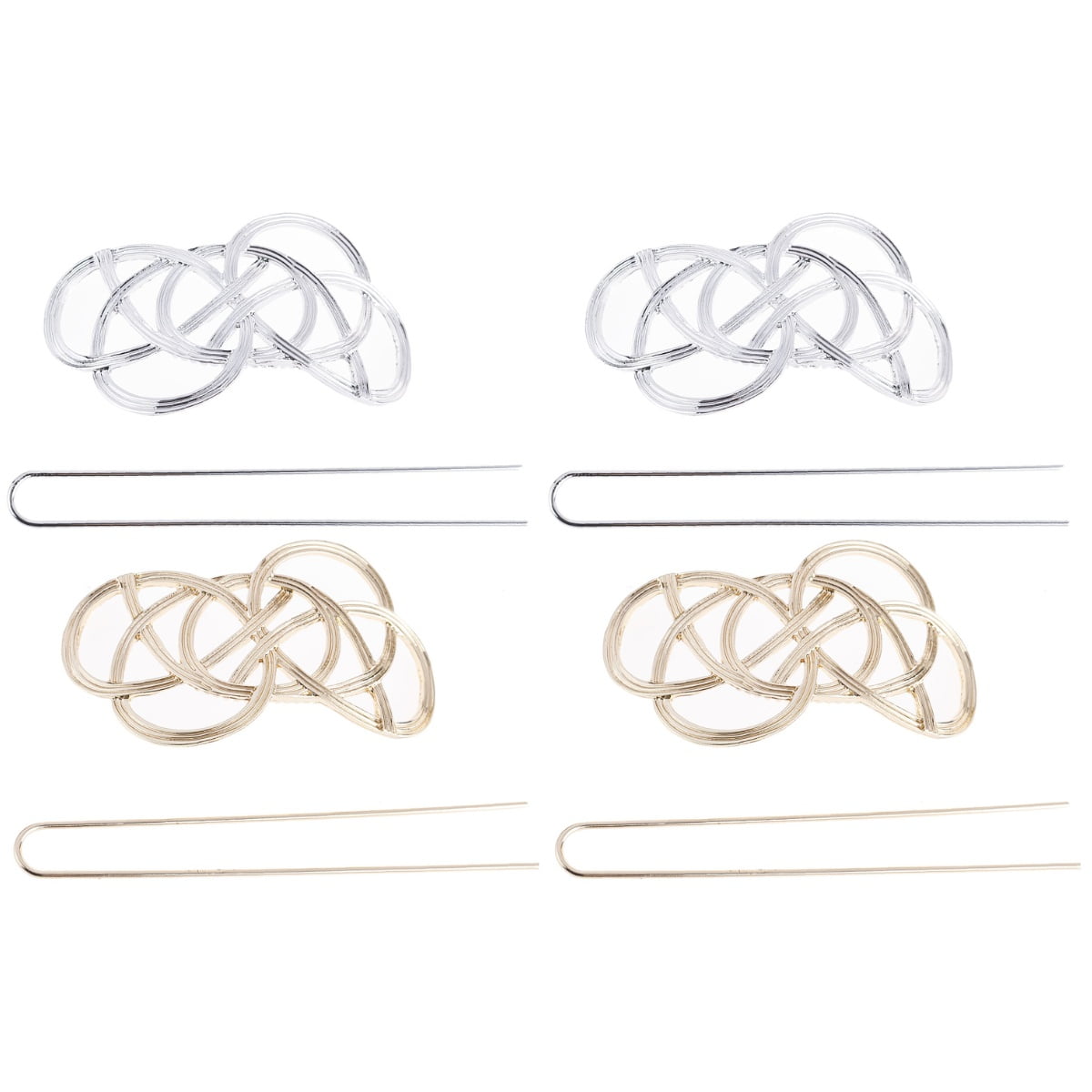 NUOLUX Hair Bun Stick Holder Vintage Cuff Minimalist Round Shaped ...