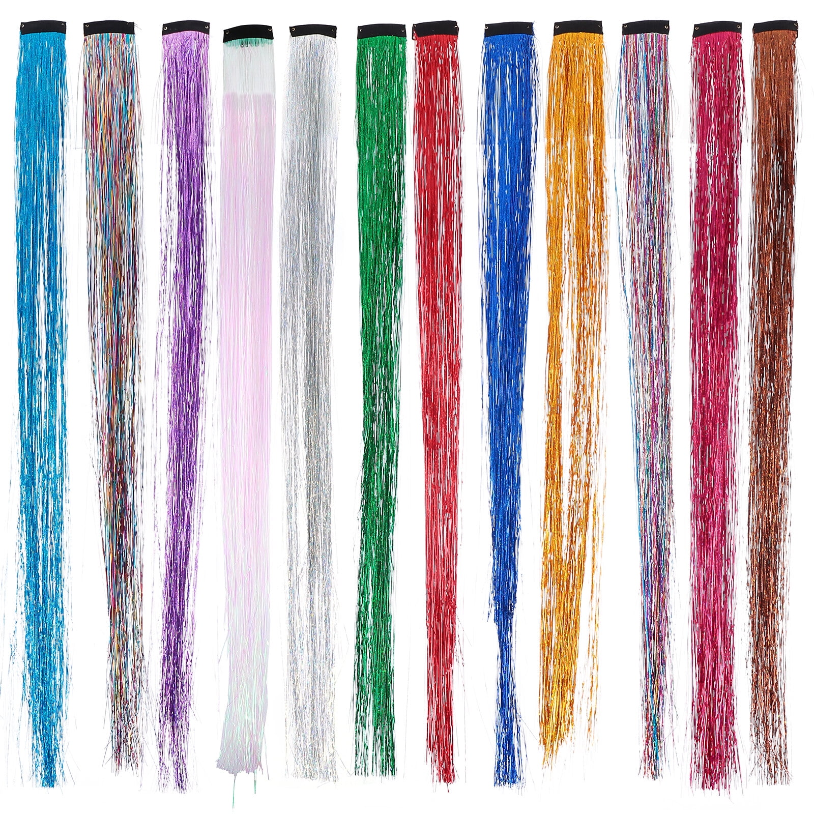 NUOLUX Hair Tinsel Heat Strands Tensile Extensions Colored Shiny ...