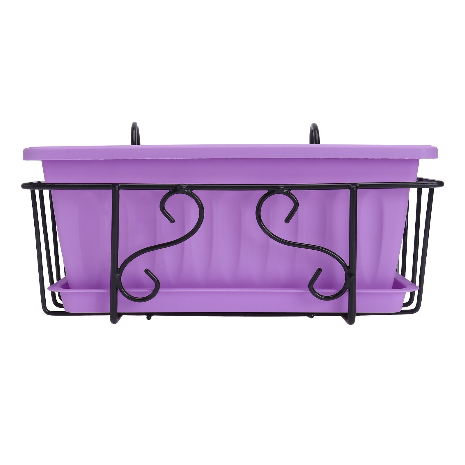 Tineasur Pot Rack Hanging Railing Flower Pot Holder Purple Metal ...