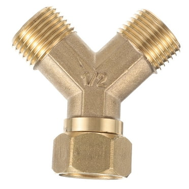 Mgaxyff 2 Way Hose Pipe Splitter,3/4 Inch Brass 2 Way Valve Splitter ...