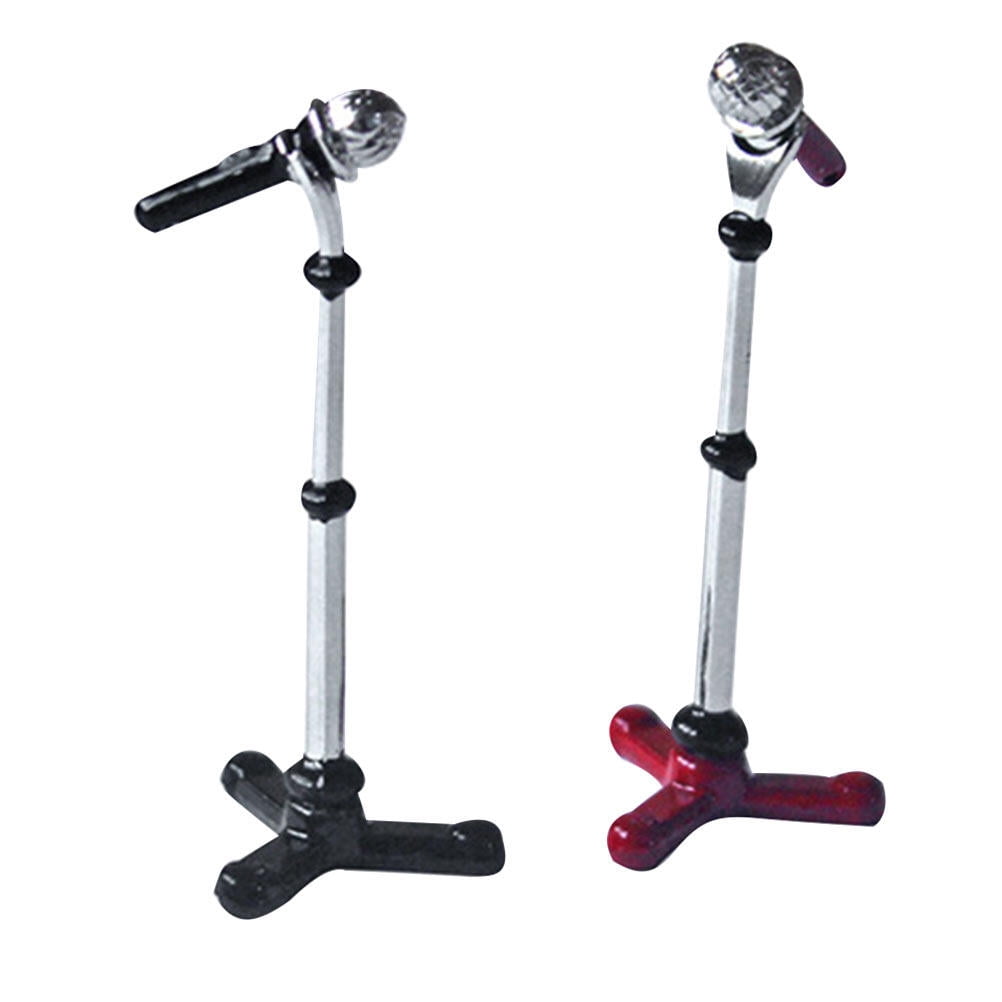 NUOLUX House Mini Microphone Miniature Accessories Stand Simulated ...