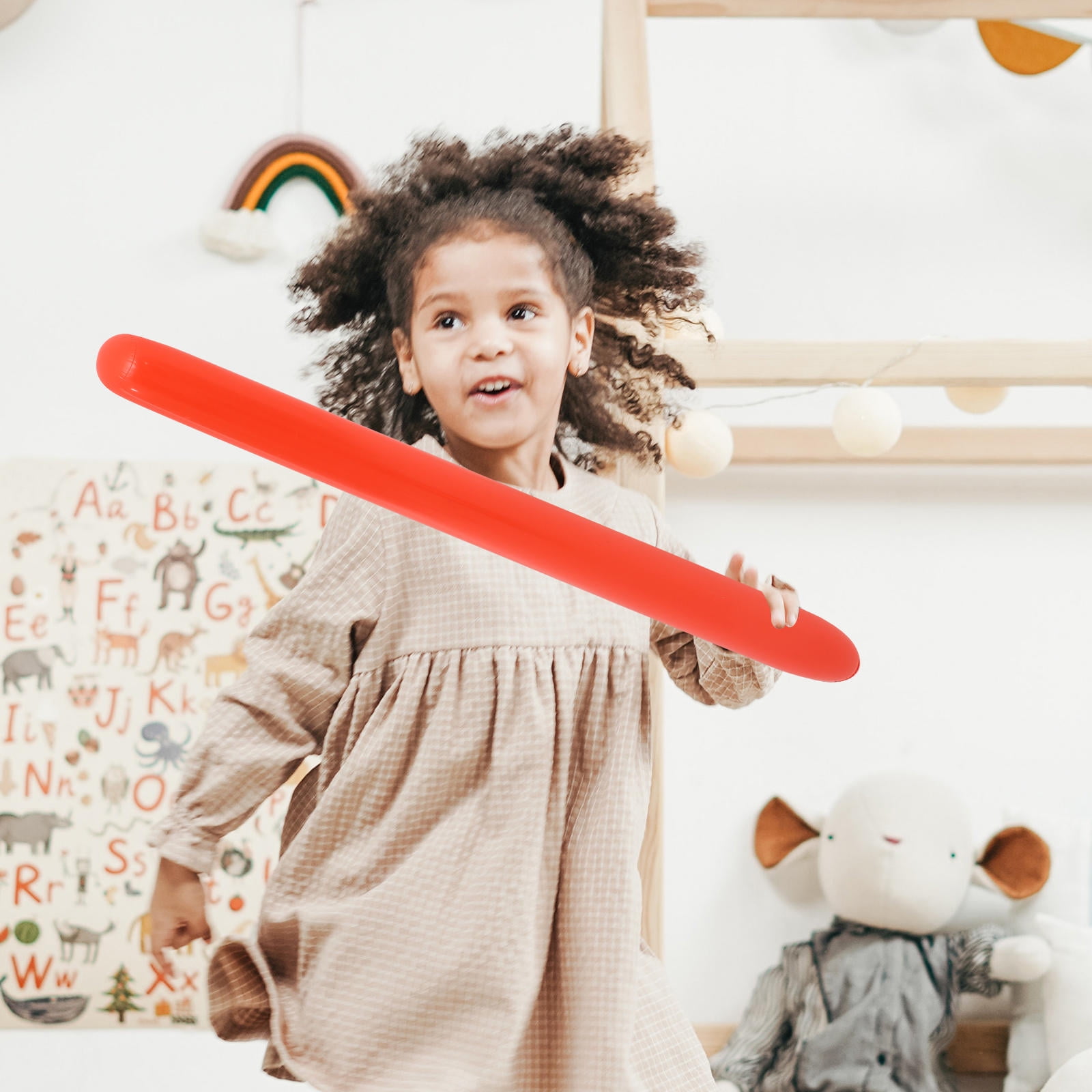 NUOLUX Inflatable Cheering Sticks 4Pcs Cylindrical Red Pvc For Kids And ...