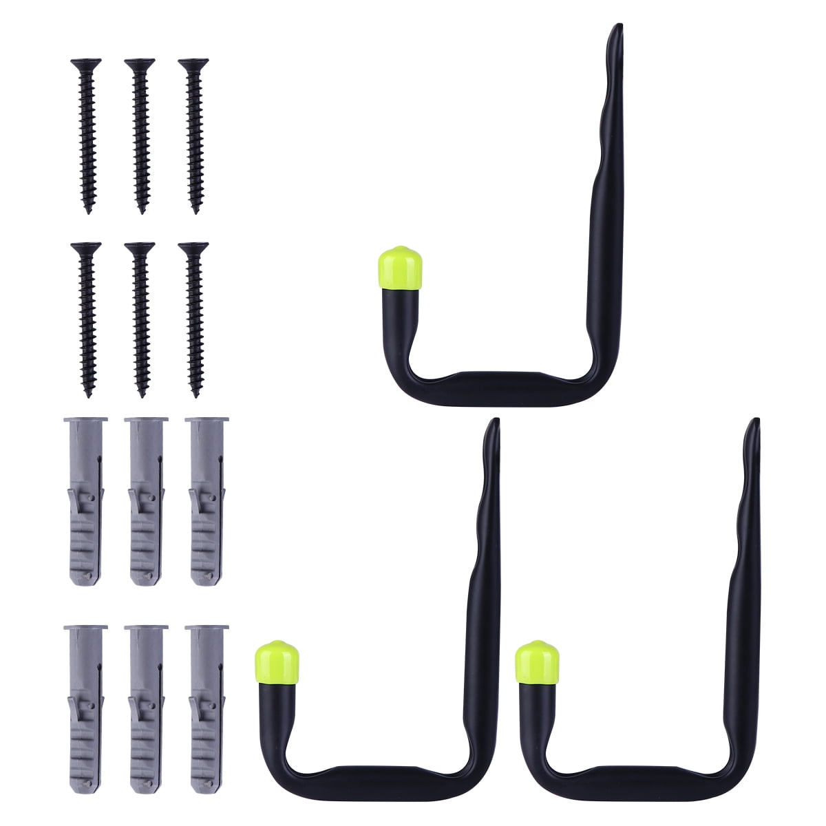 Tineasur Black Metal Garage Hooks Wall Mount for Heavy Duty Storage and ...