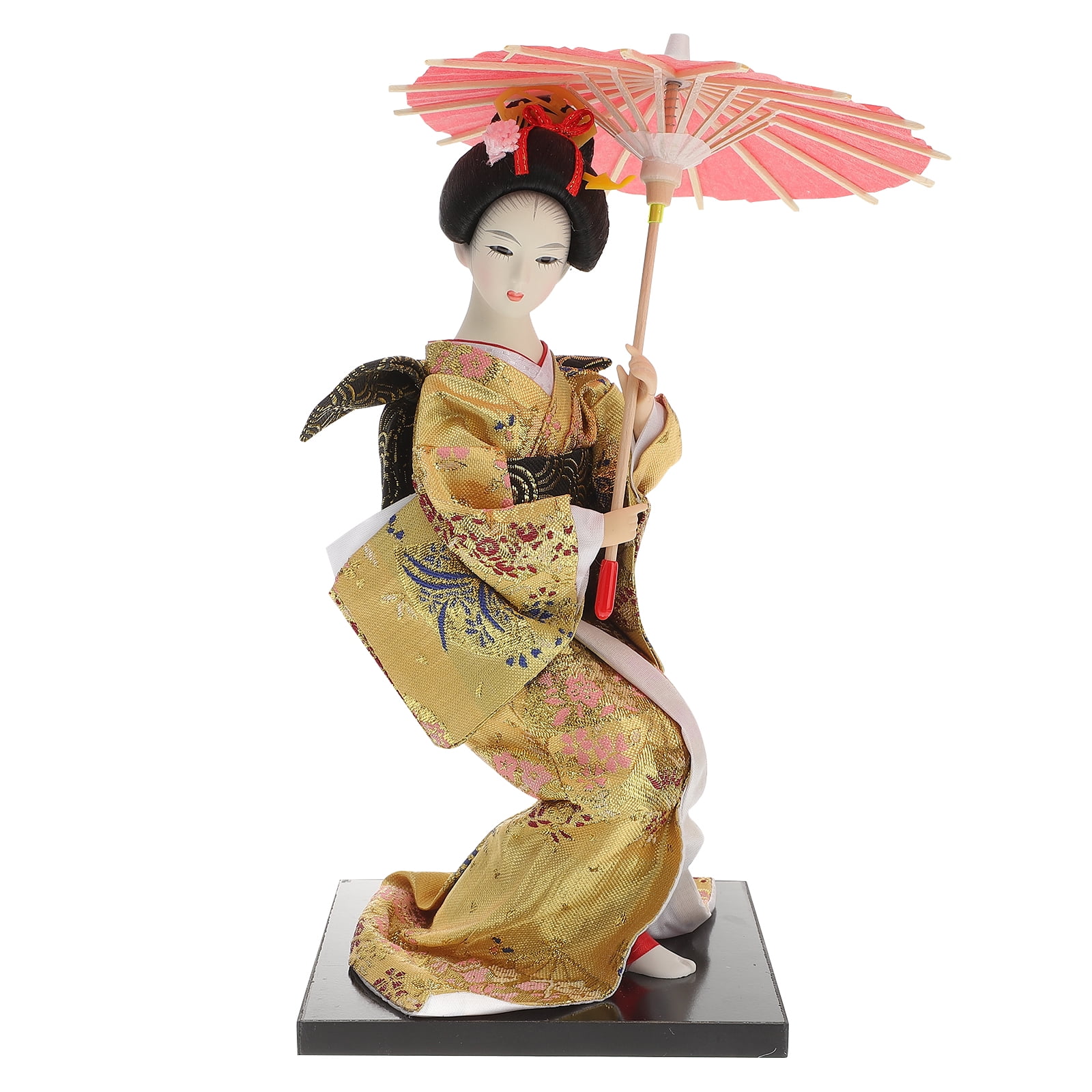 WORGEOUS Japanese Kimono Geisha Doll Yellow 1Pcs 9.8x4.9x4.9In ...