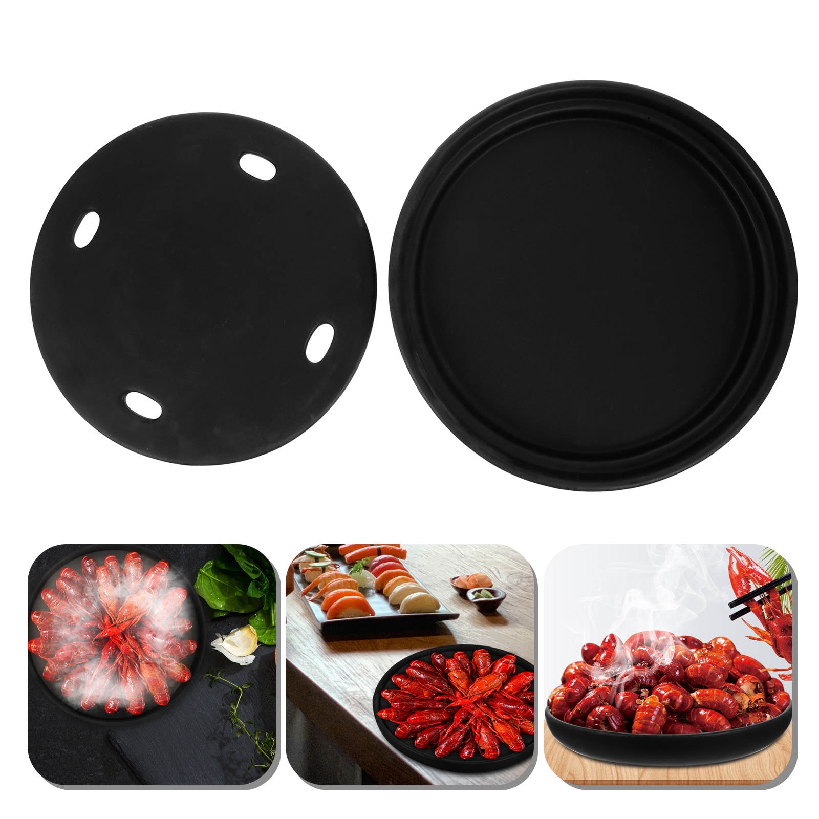 NUOLUX Japanese Sushi Plate 1Pcs Sushi Serving Dish Square Black For ...