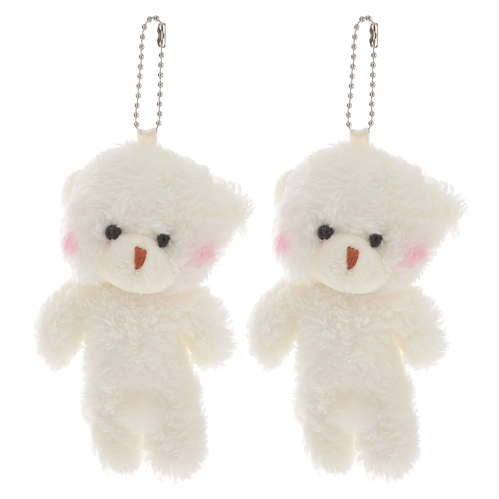 2Pcs Mini Plush Bear Keychain Soft Stuffed Animal Toy Cute Tiny Bag ...