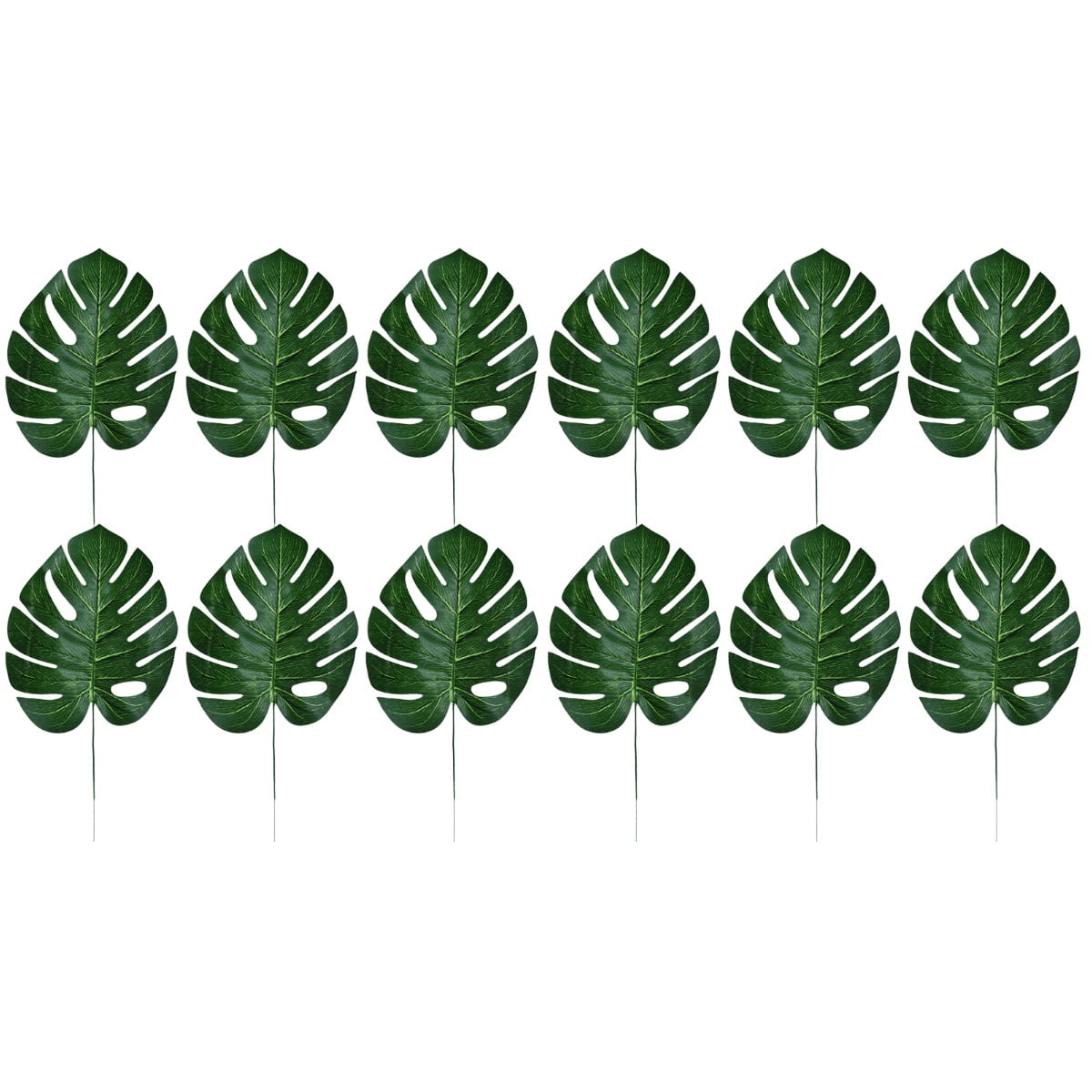 NUOLUX Leaves Monstera Artificial Leaves Faux Tropical Palm Stem ...