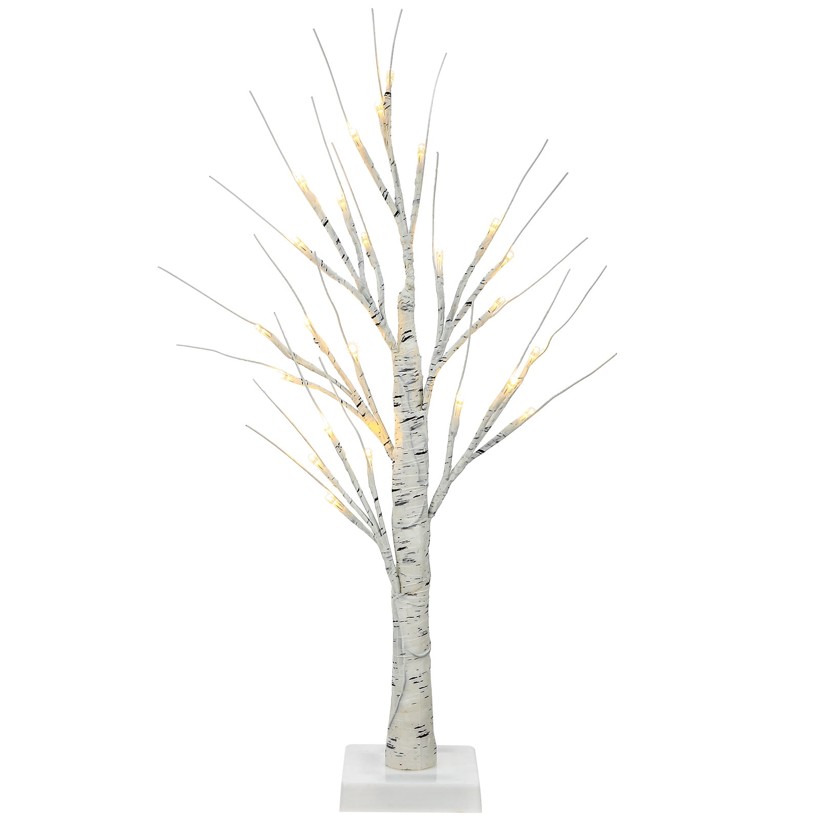 NUOLUX Lighted Tree Fall Decor LED White Birch Tree Adornment for ...