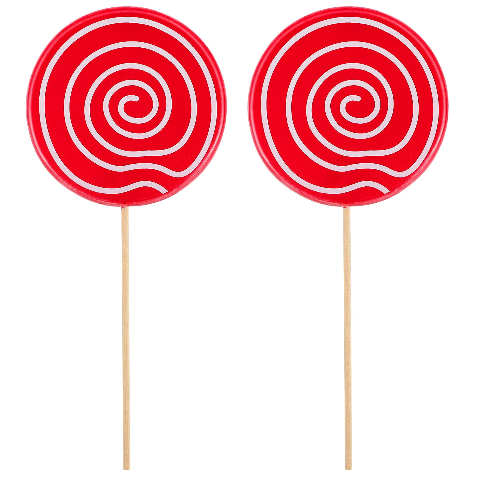 NUOLUX Lollipop Prop 2Pack Red Round Disc Wood Resin for Wedding Party ...