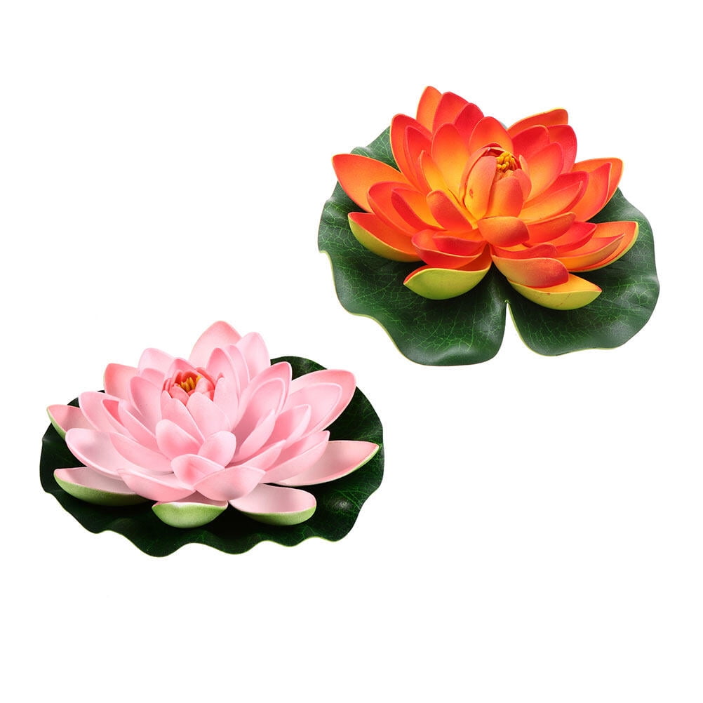 CATIEBYE Eva Imitation Lotus, Vivid Orange Floating Flowers for Garden ...