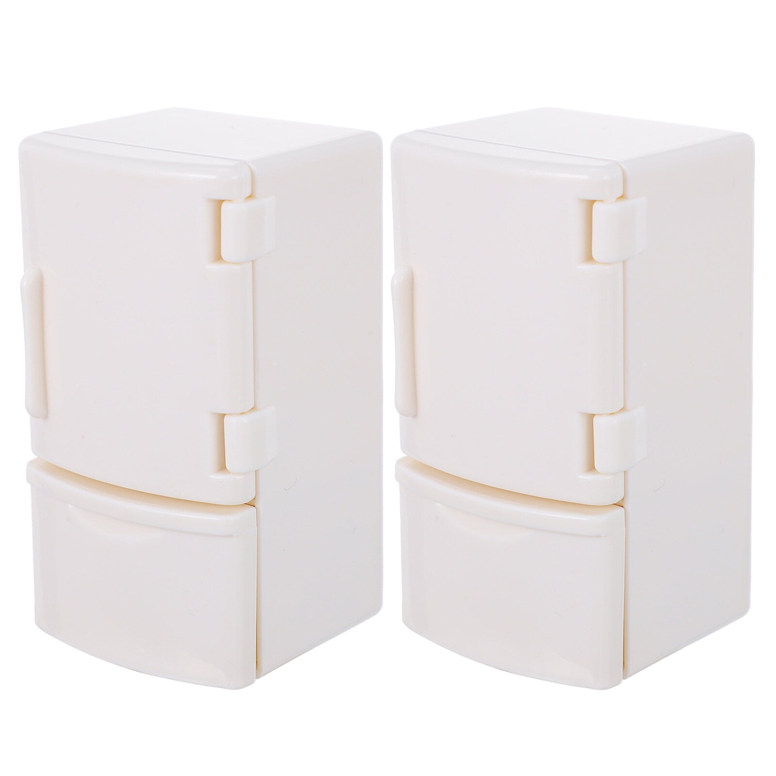CATIEBYE 2pcs Dollhouse Mini Refrigerator Toy Plastic White for Mini ...