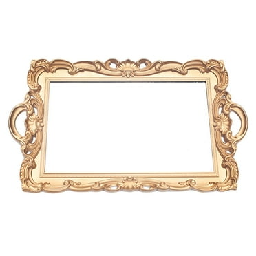 "Large Decorative Glass Crystal Vanity Tray, 12"" x 8"" Mirrored ...