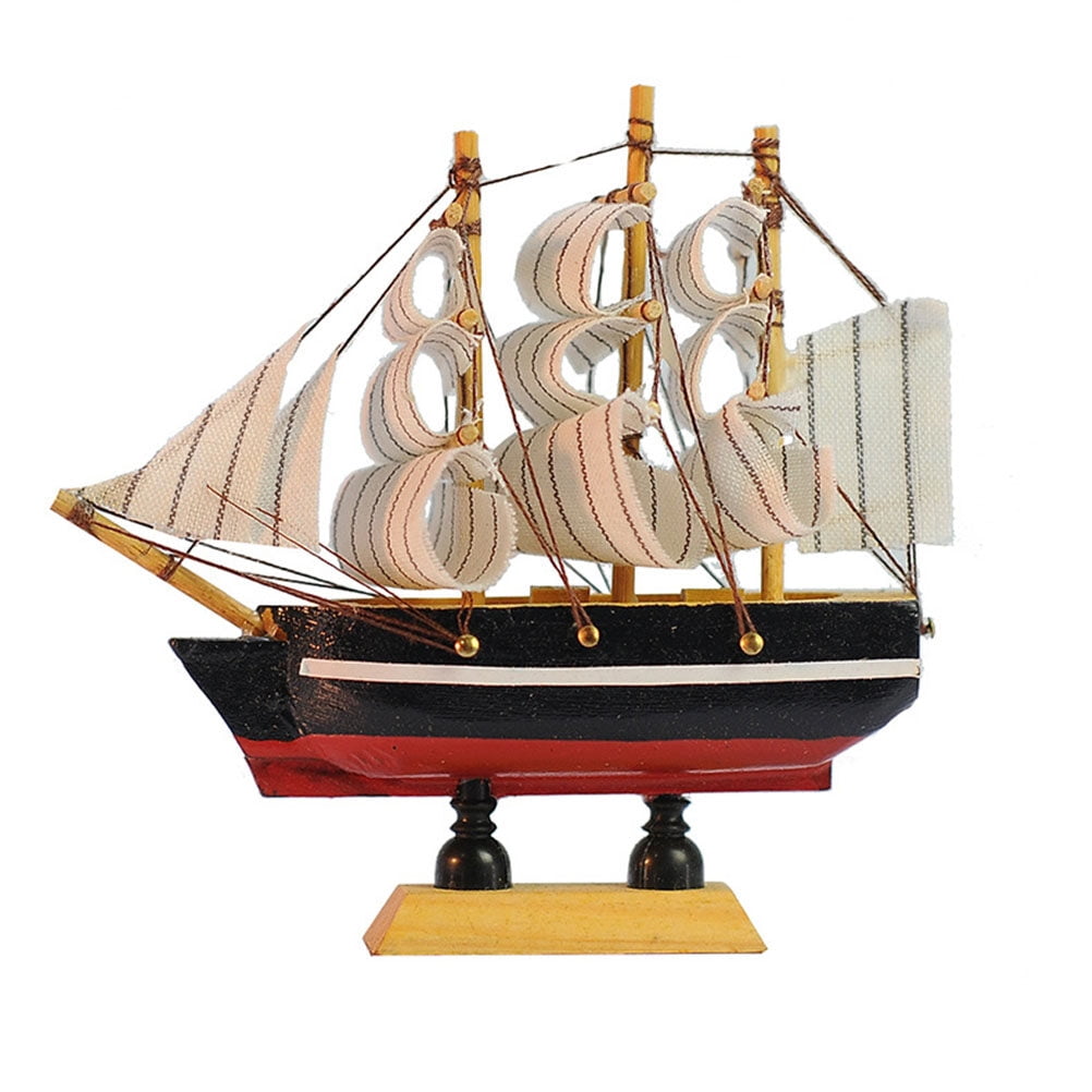 Wooden Sailboat Model Craft Decor, Sailing Ship Ornament for Home ...