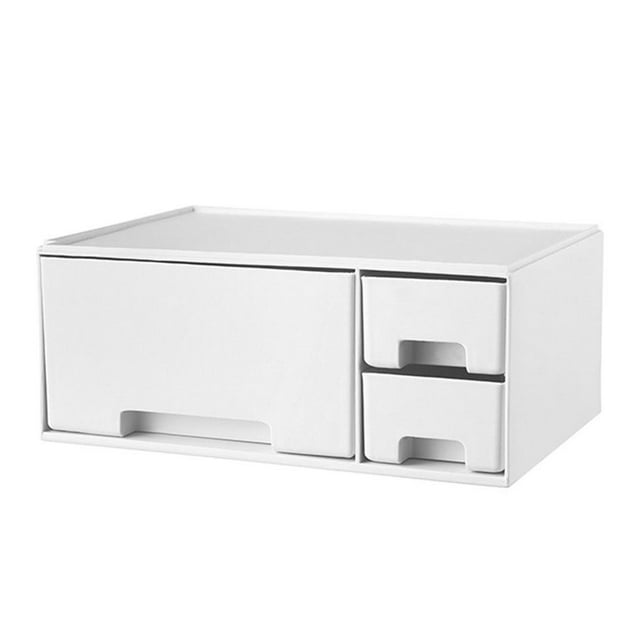 NUOLUX Office Desktop Computer Monitor Stand with Drawers, Elevated ...