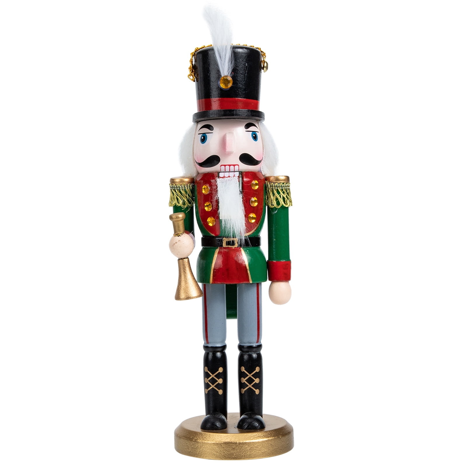 NUOLUX Nutcracker Soldier Figurines Set, Wood and Cotton, Dark Green ...