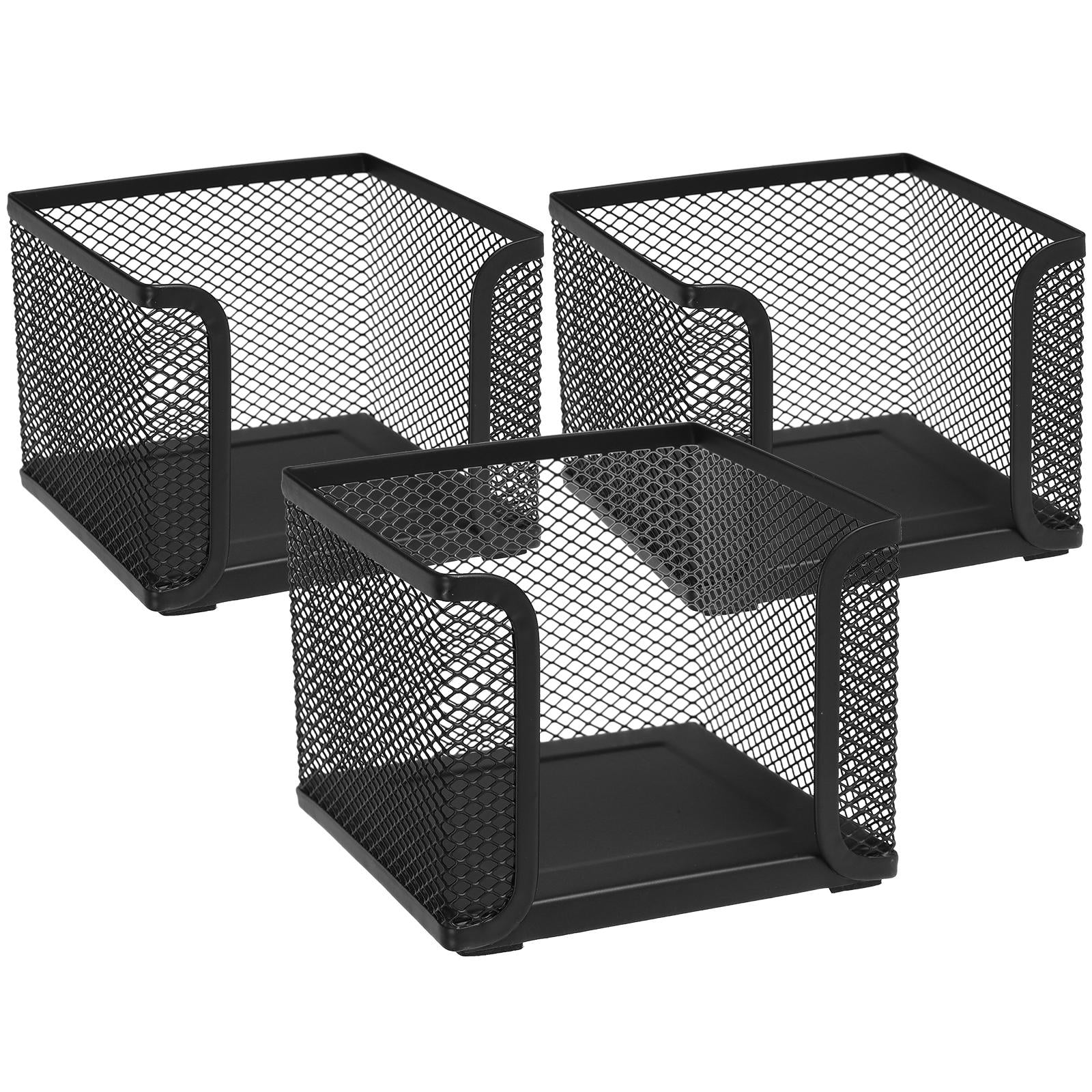 NUOLUX Office Work 3Set Note Pads Storage Holder Iron Black Square ...